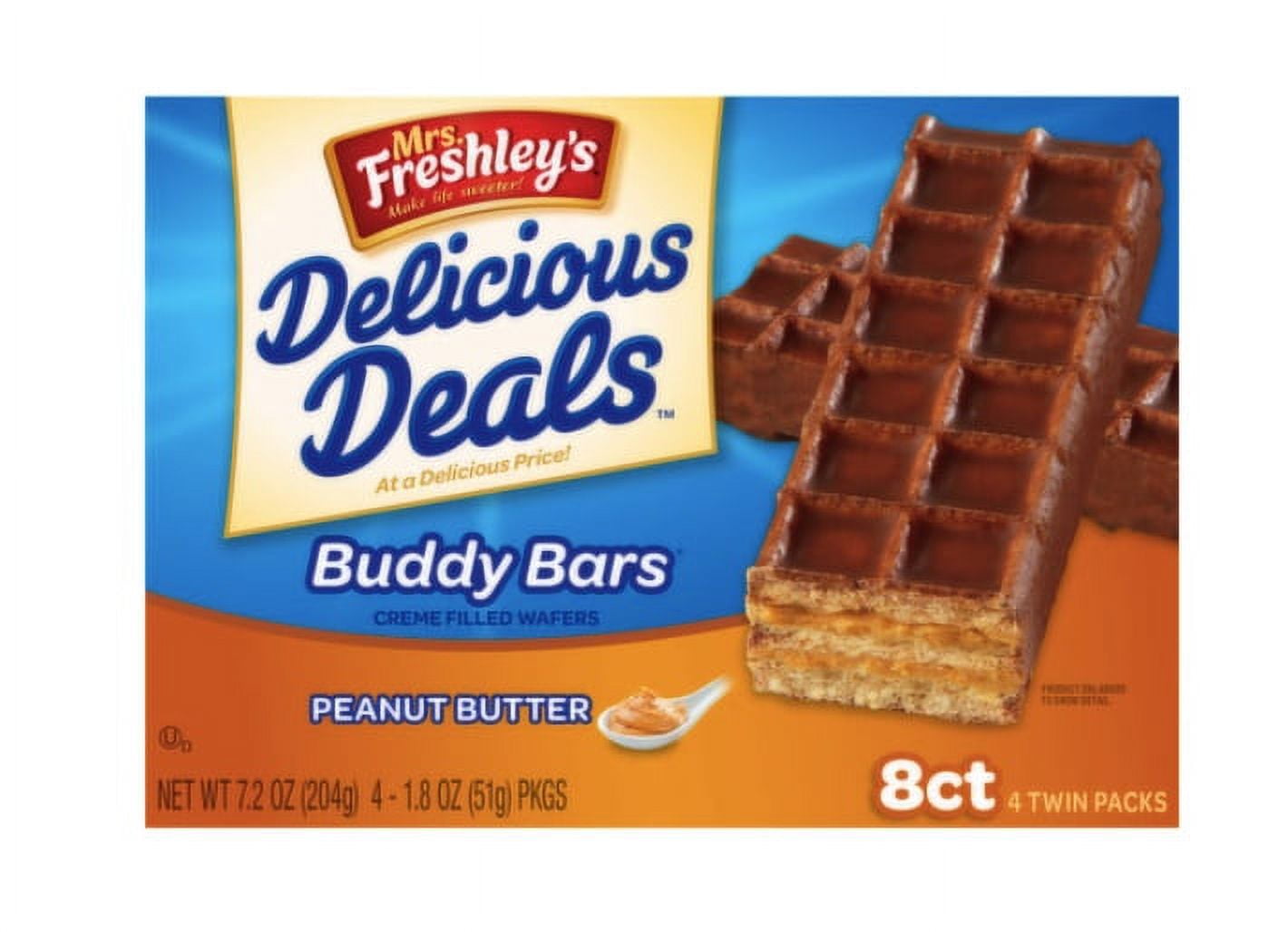 Mrs. Freshley's Buddy Bars, 12 Count Box, Value Pack of 3, 36 Total ...