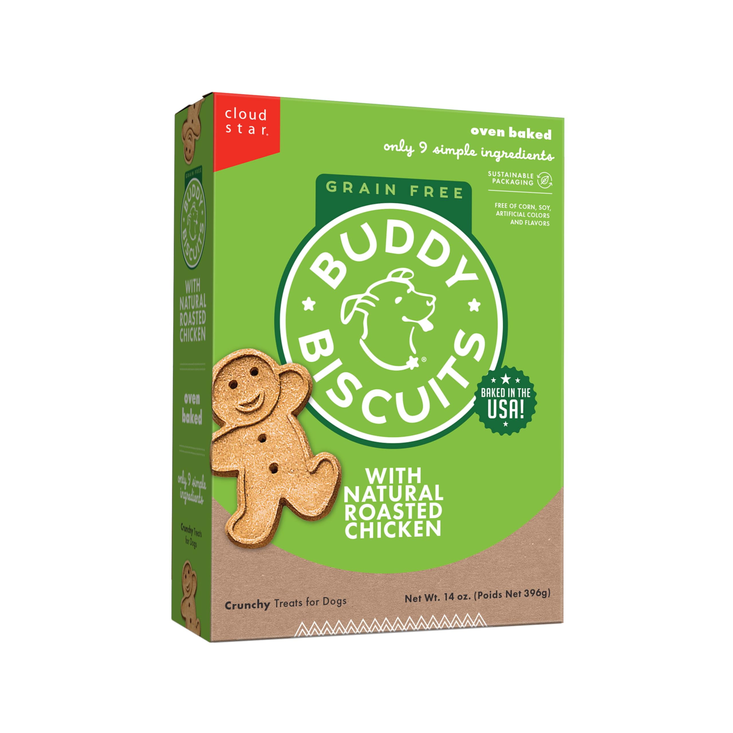 Buddy Biscuits 14 oz MSF2 Box of Grain-Free Crunchy Dog Treats Made ...