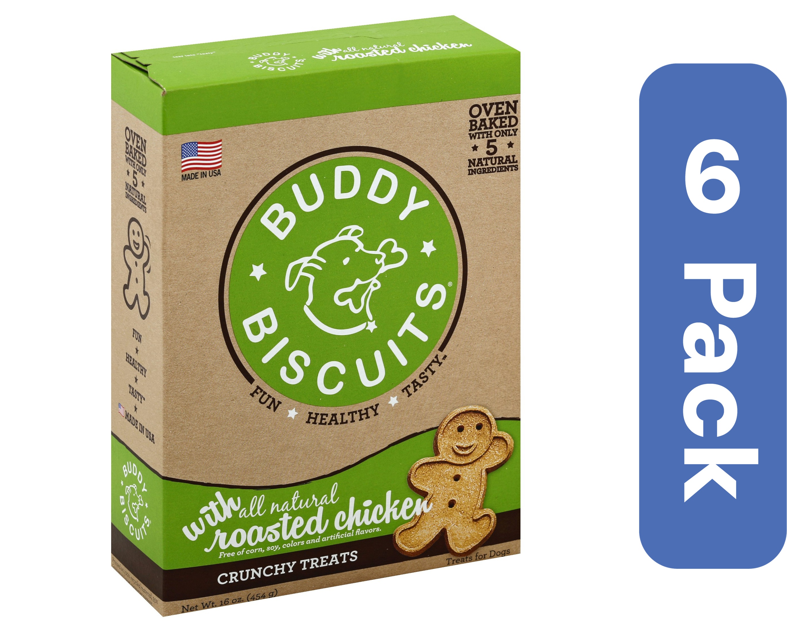 Buddy Biscuits Roasted Chicken Dog Biscuits 16 oz (Pack Of 6) - Walmart.com