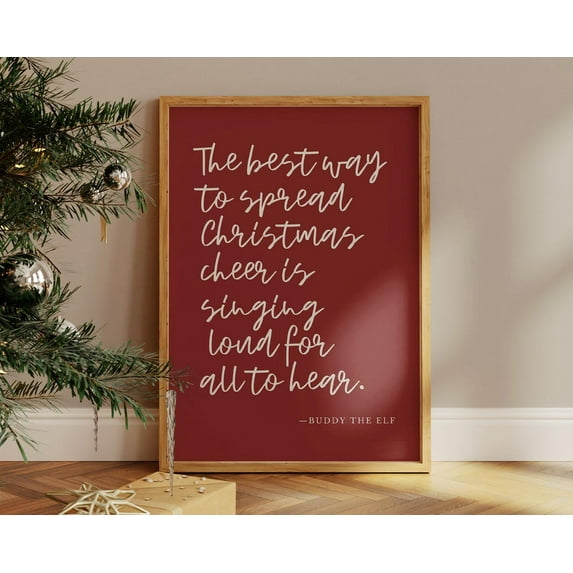 Buddy Elf Christmas Quote Print: Funny Holiday Decor, Unframed Poster ...