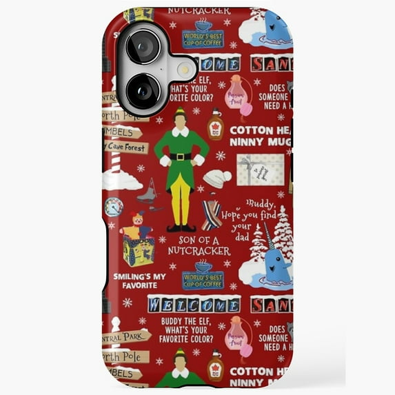 Buddy Elf Movie Collage Red Art Case for iPhone 11 12 13 14 15 16 17 ...