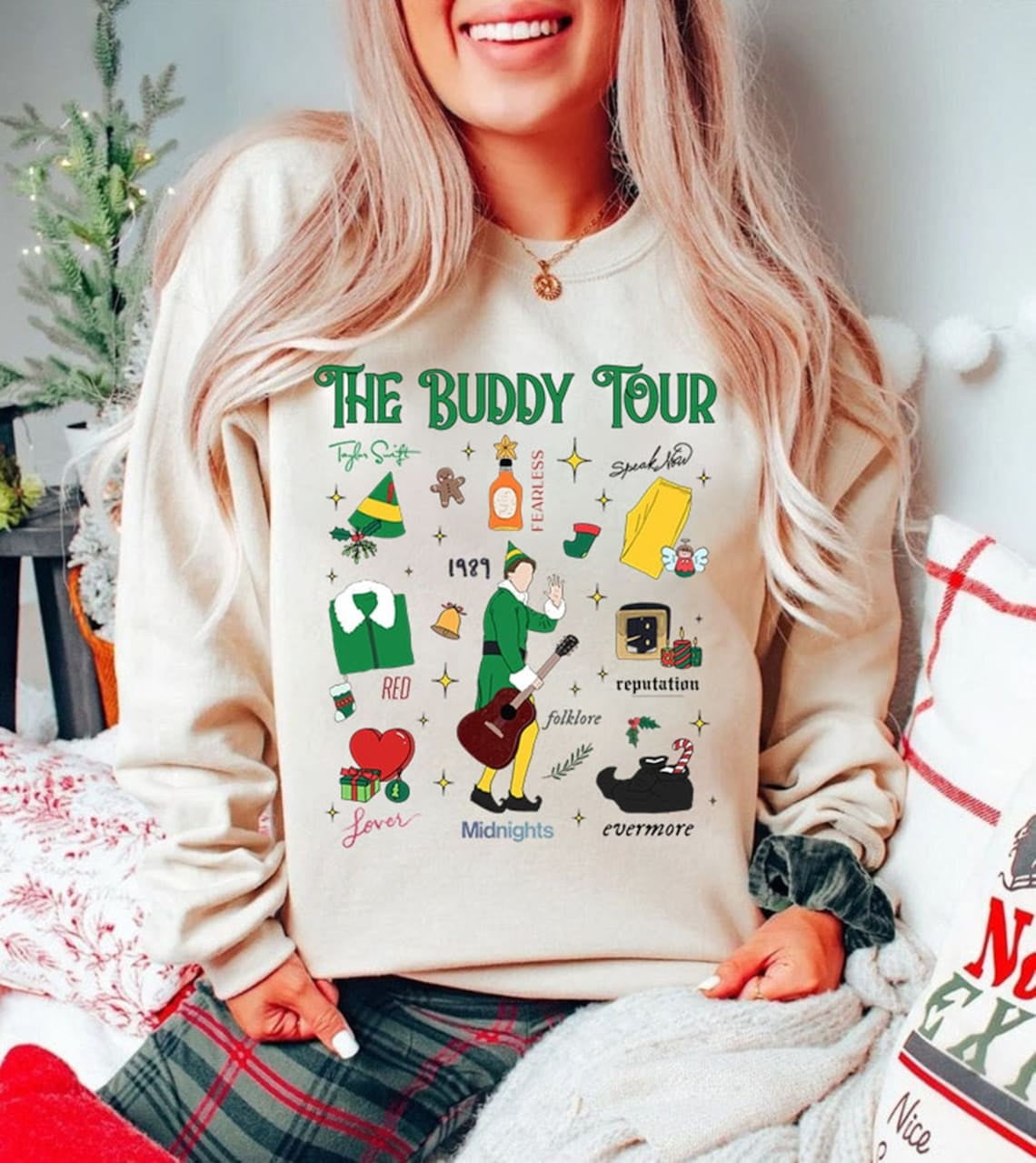 Buddy Elf Tour Shirt, Elf Christmas Movie Homage Tv Shirt Crewneck ...