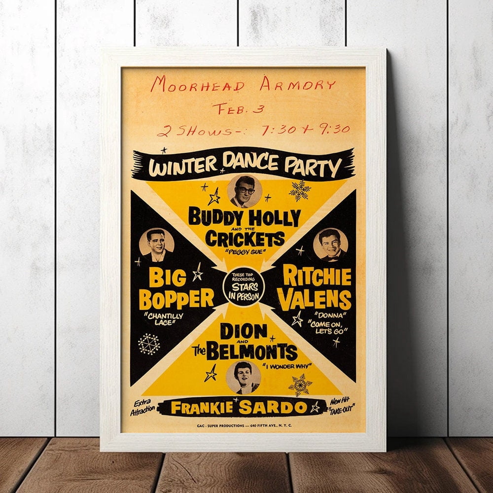 Buddy Holly And The Crickets Vintage Concert Poster Music Fan ...