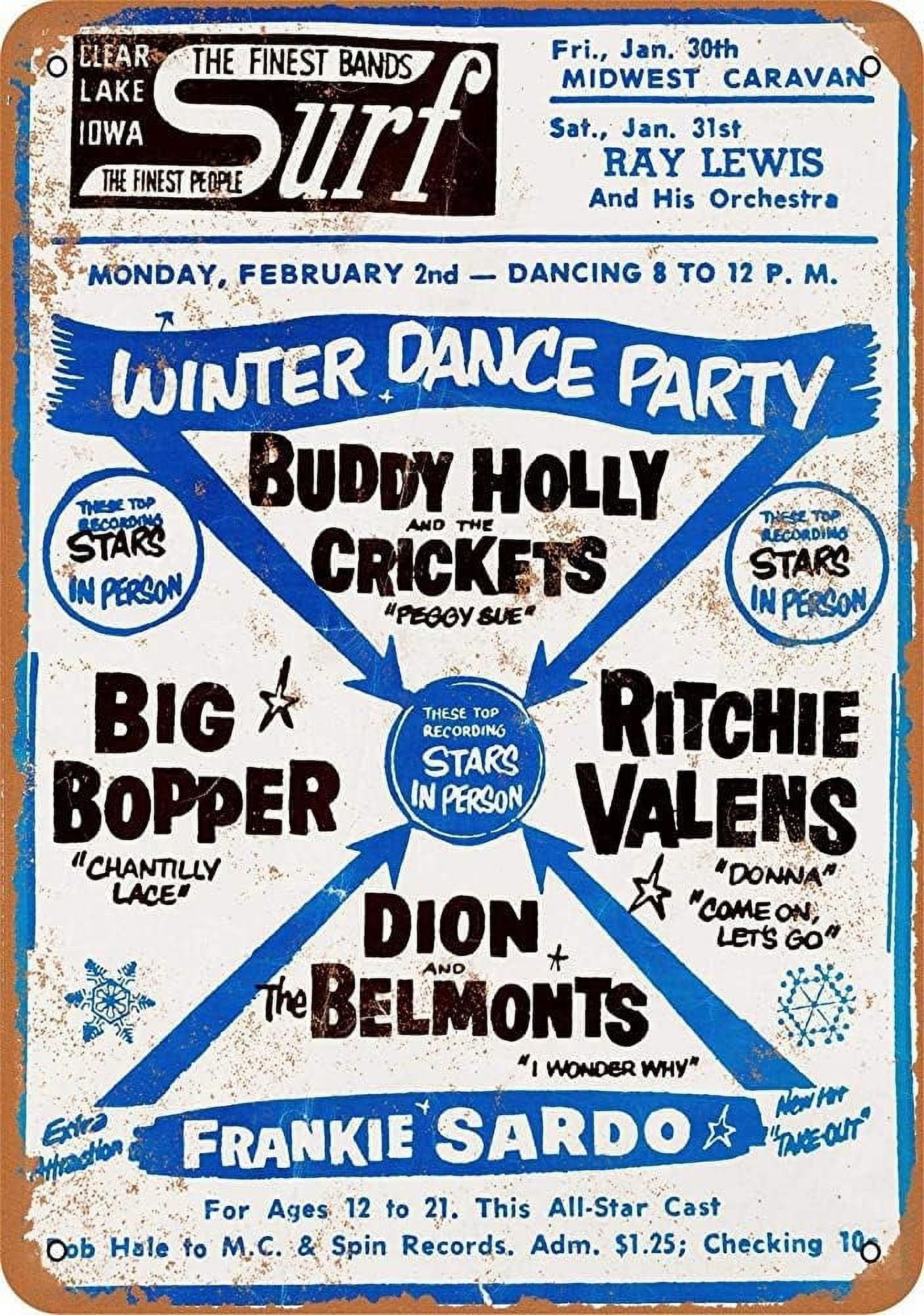 Buddy Holly Final Concert Poster Vintage Look Metal Sign 8X12 Inch ...