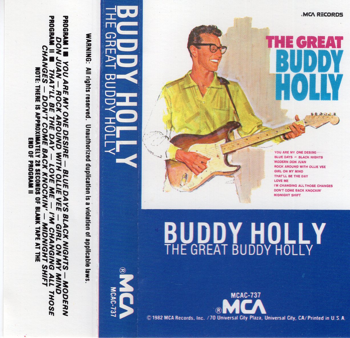 Buddy Holly ‎– The Great Buddy Holly (Cassette) - Walmart.com