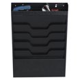 Buddy Products 4-Pocket Wall File with Supplies Organizer, Black ...