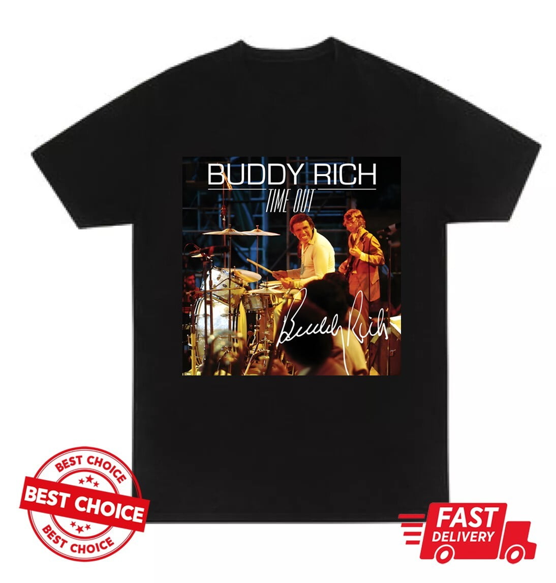 Buddy Rich Time Out Band Unisex Black T-Shirt - Walmart.com