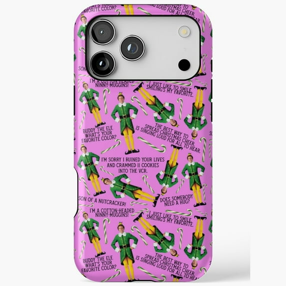 Buddy The Elf Print Pink Art Case for iPhone 11 12 13 14 15 16 17 Pro ...
