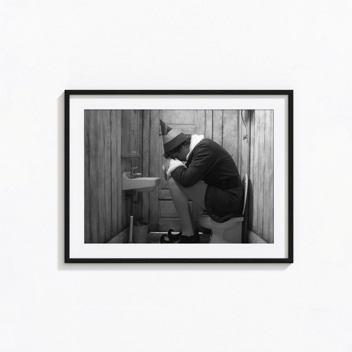 Buddy The Elf Toilet Funny Bathroom Holiday Cinema Black and White ...
