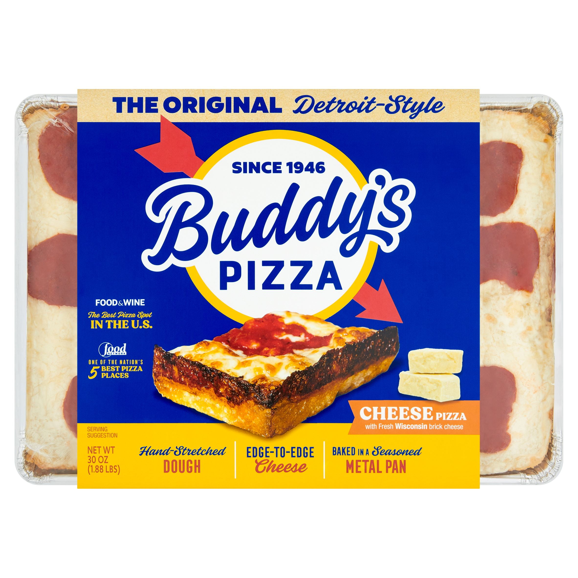 Buddy's, Detroit-Style Cheese Pizza, Frozen, 30 oz - Walmart.com