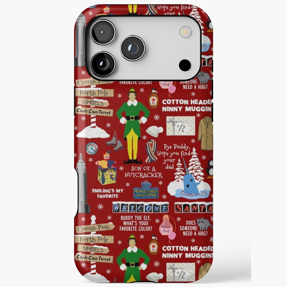 Buddy the Elf Collage Red Holiday Background for iPhone Case 17 to 11 ...