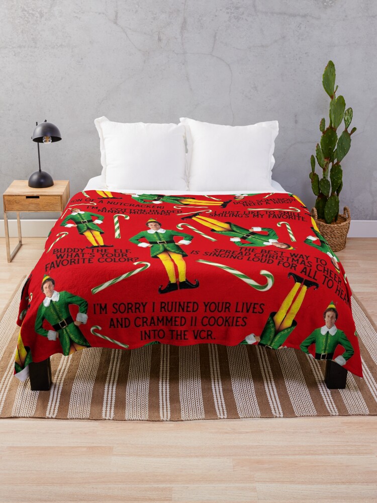 Buddy the Elf Print Throw Blanket Sofa Throw Blankets for Bed Chair Car ...