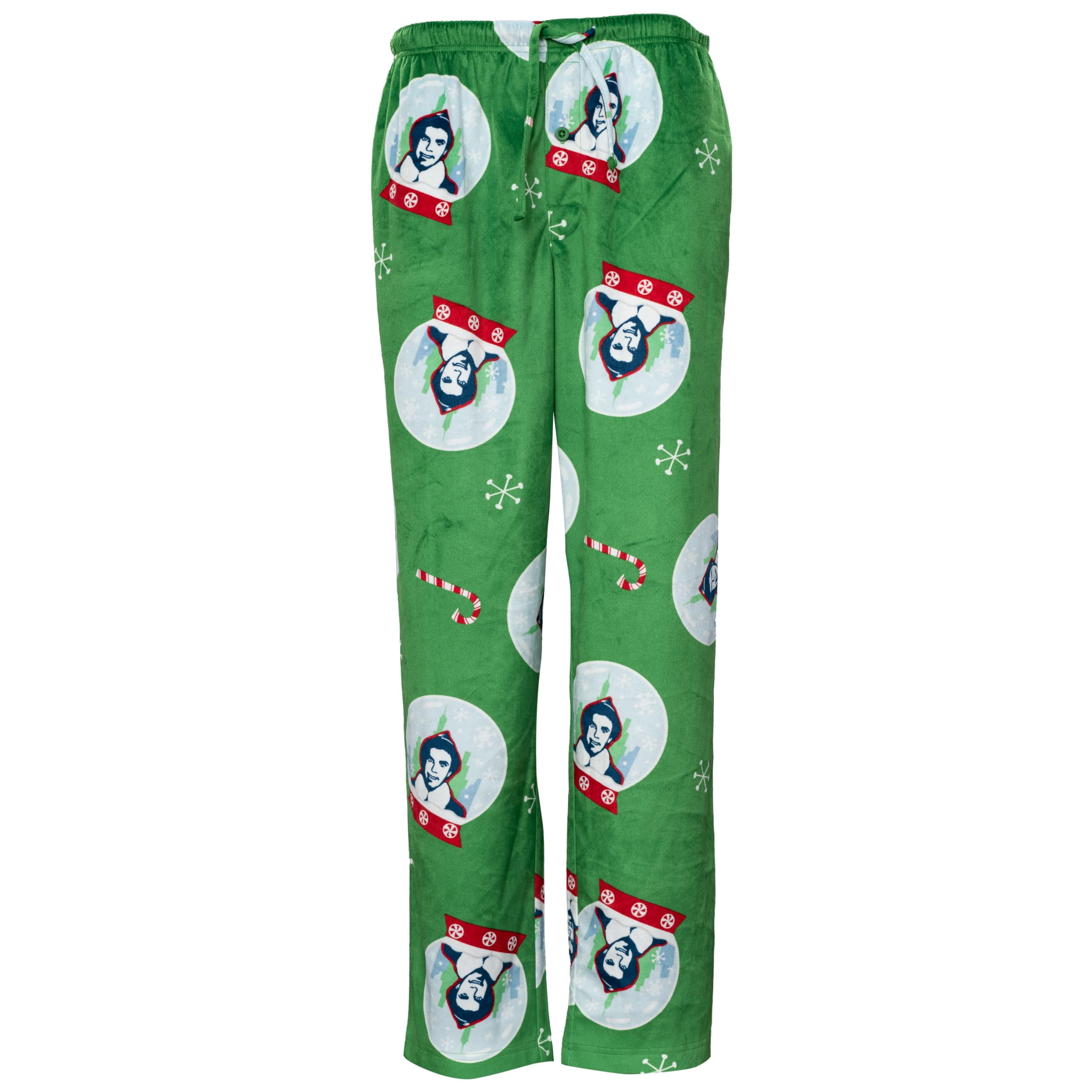 Buddy the Elf Snowflakes Candy Cane Christmas Green Lounge Pants ...