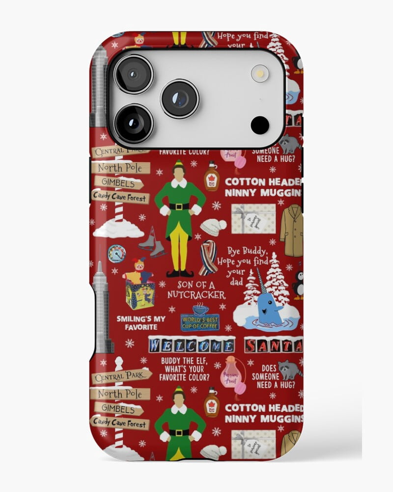 Buddy the Elf collage, Red background H203 Premium Durable Case for ...