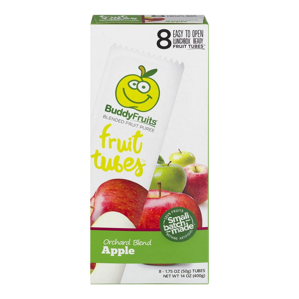 BuddyFruits Fruit Tubes Orchard Blend Apple Blended Fruit Puree, 1.75 ...