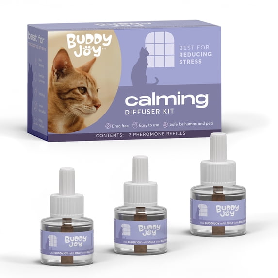 Buddyjoy Cat Calming Diffuser Refills – Long-Lasting 30-Day Formula ...