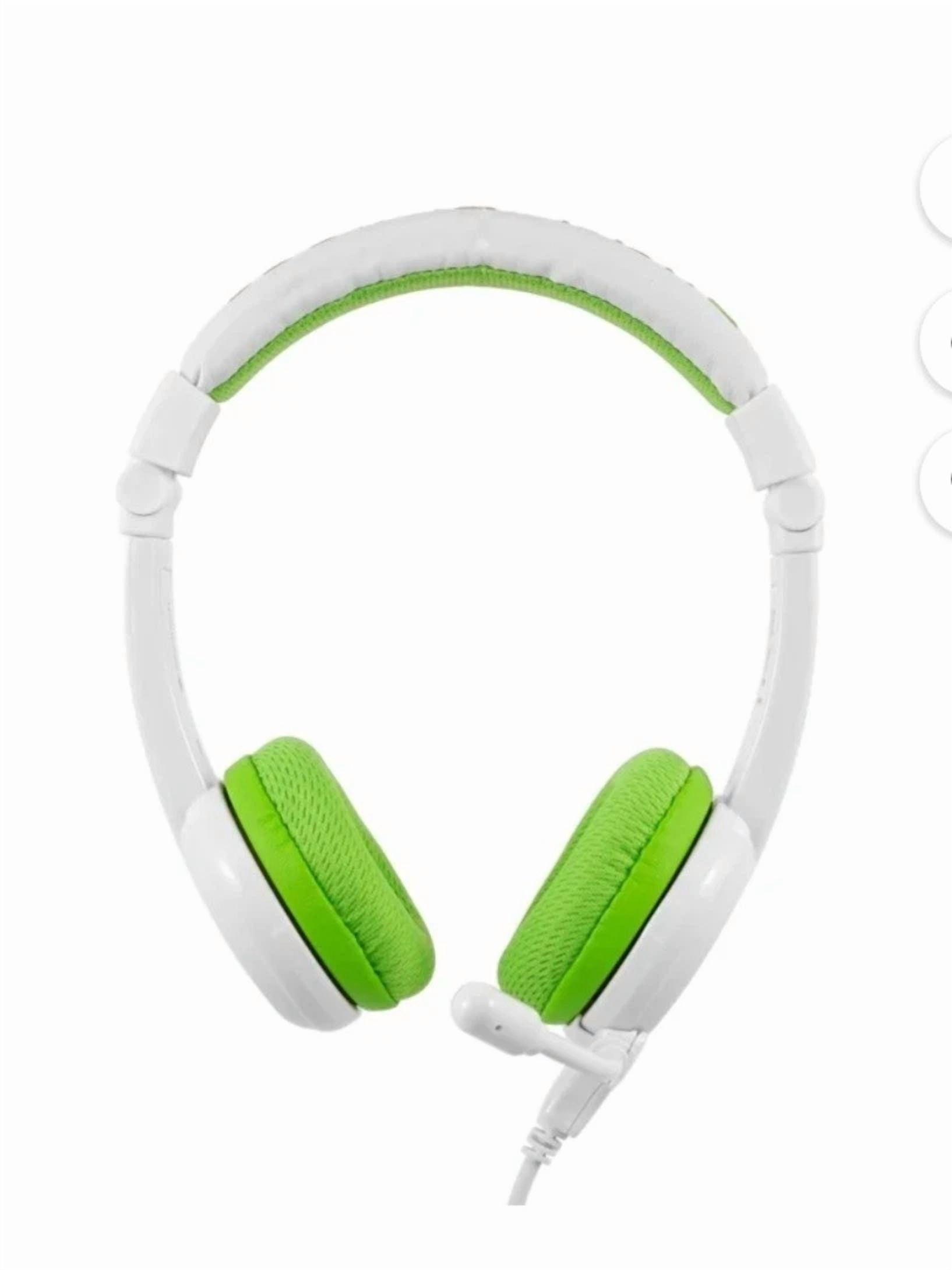 Buddyphones School Kids Wired Headphones - White/Green - Walmart.com