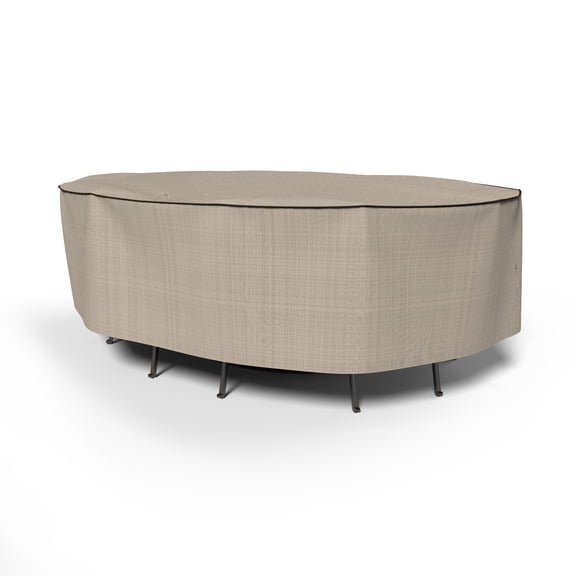 Budge Medium Brown / Beige Patio Ottoman / Table Cover, English Garden ...