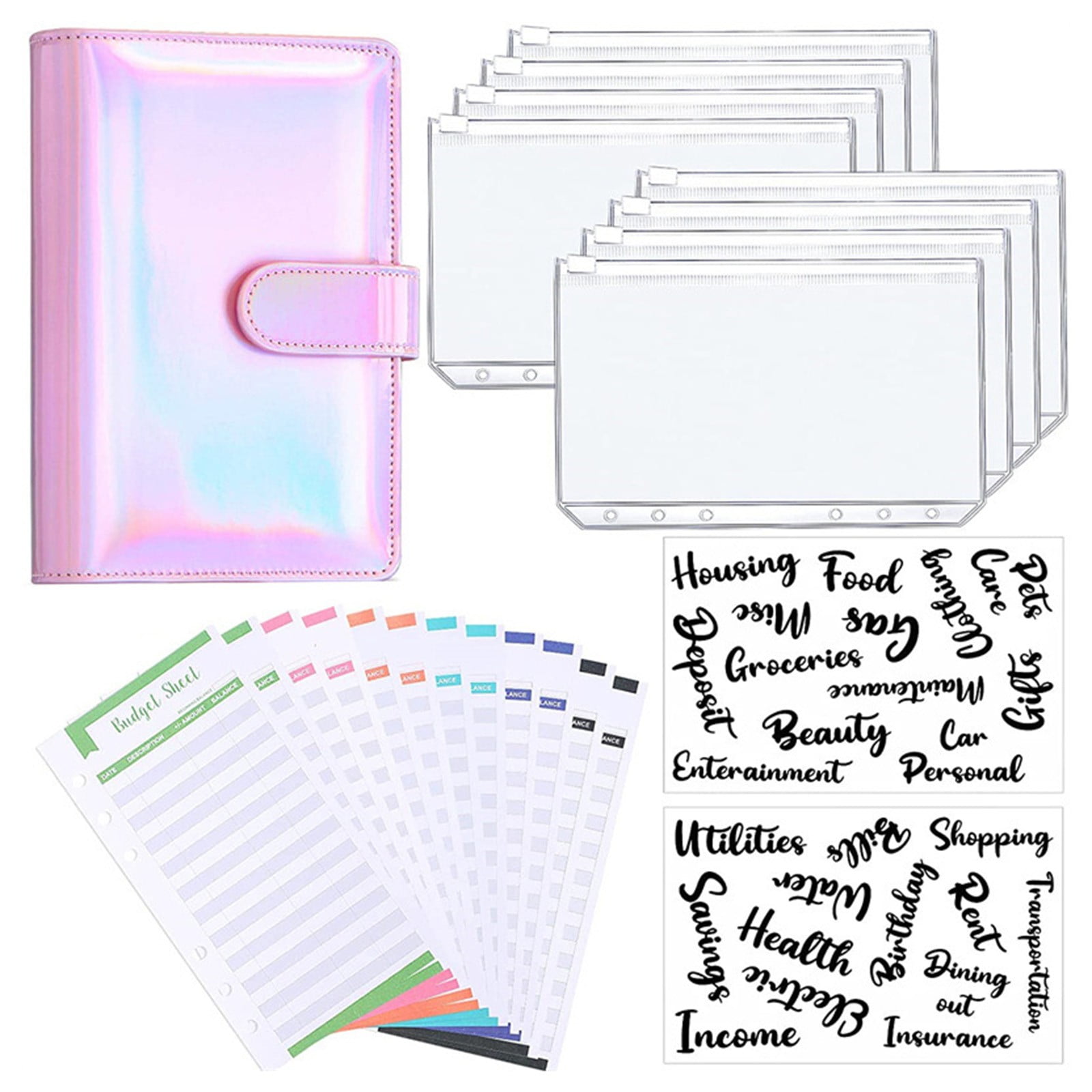 Budget Binder Cash Envelopes Money Saving Binder with Zipper Envelopes ...