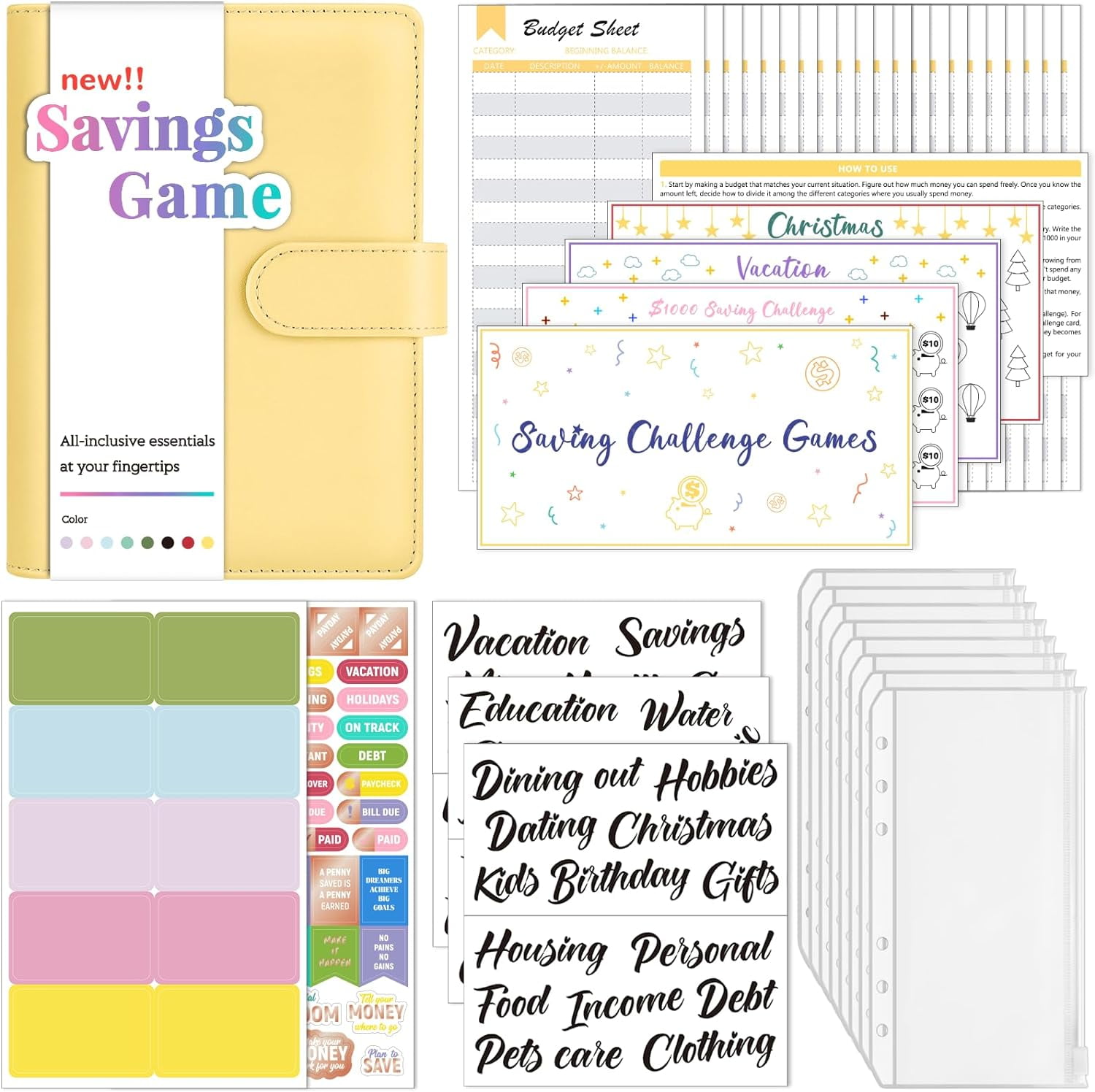 Budget Binder with Money Saving Challenge, Money Saving Binder with ...