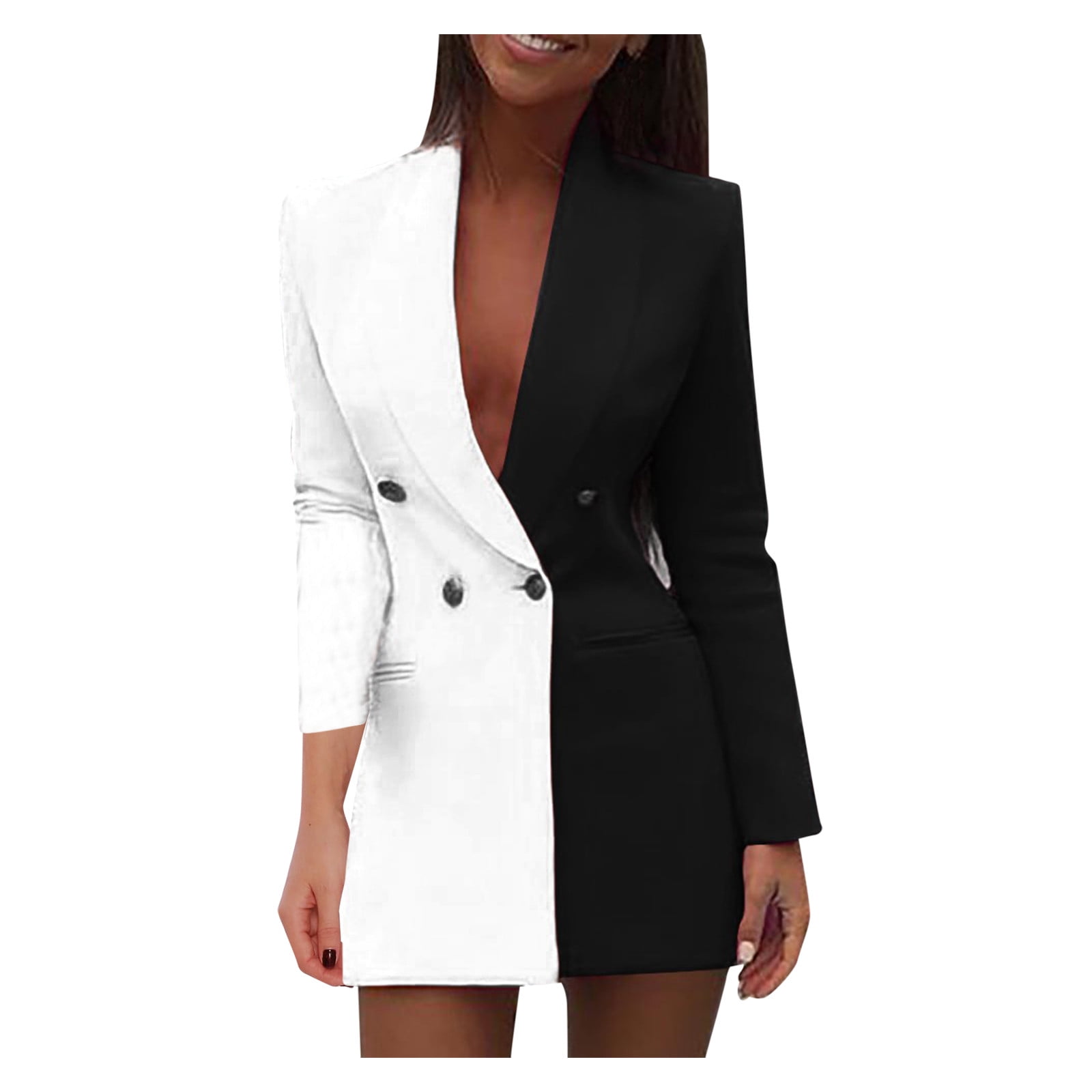 Budget-Friendly Lroxiy V Suit Dress Long Neck Coat Sleeve Woman's Women ...
