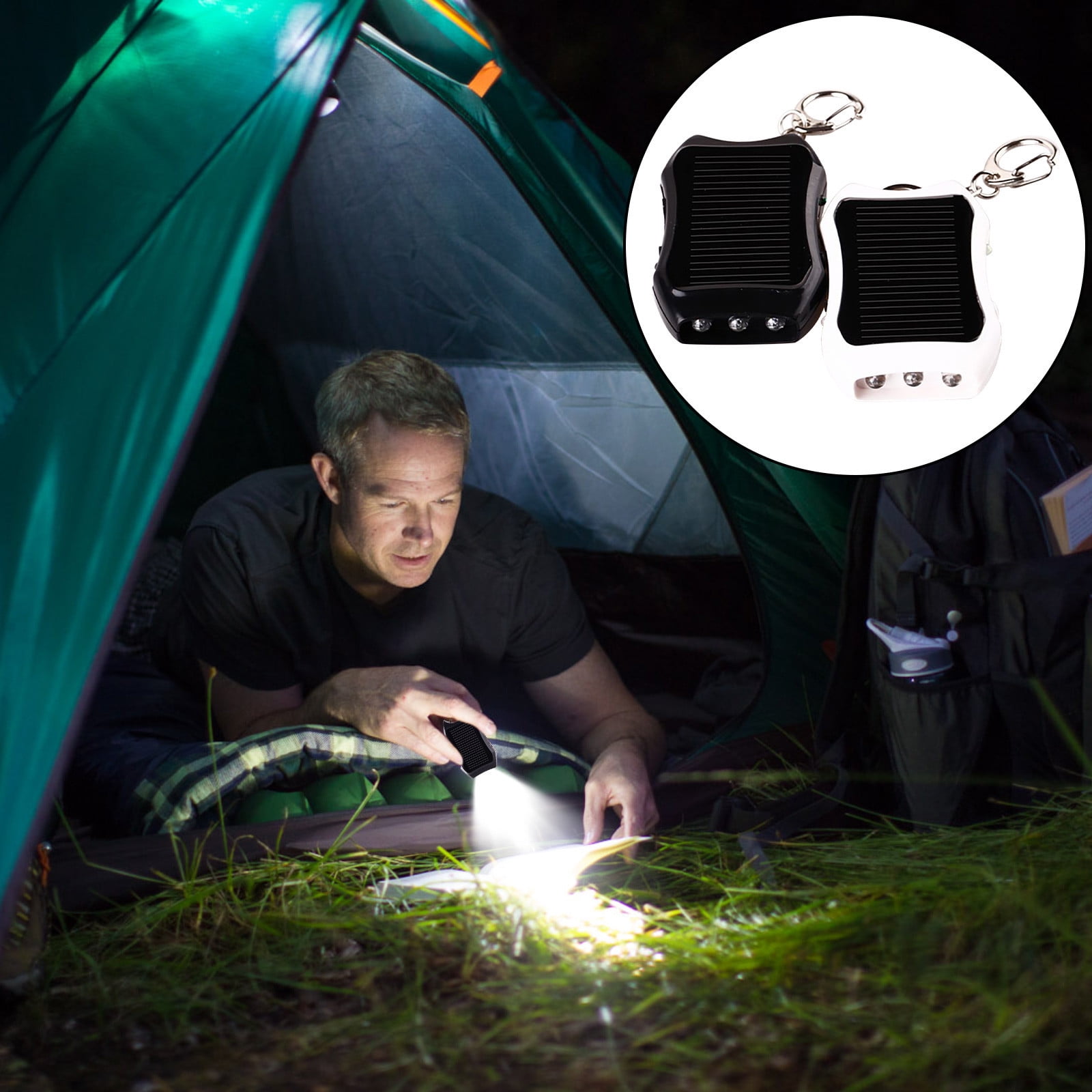 Budget Friendly Pick, Solar Key Chain LED Flashlight, Mini Power Bank ...