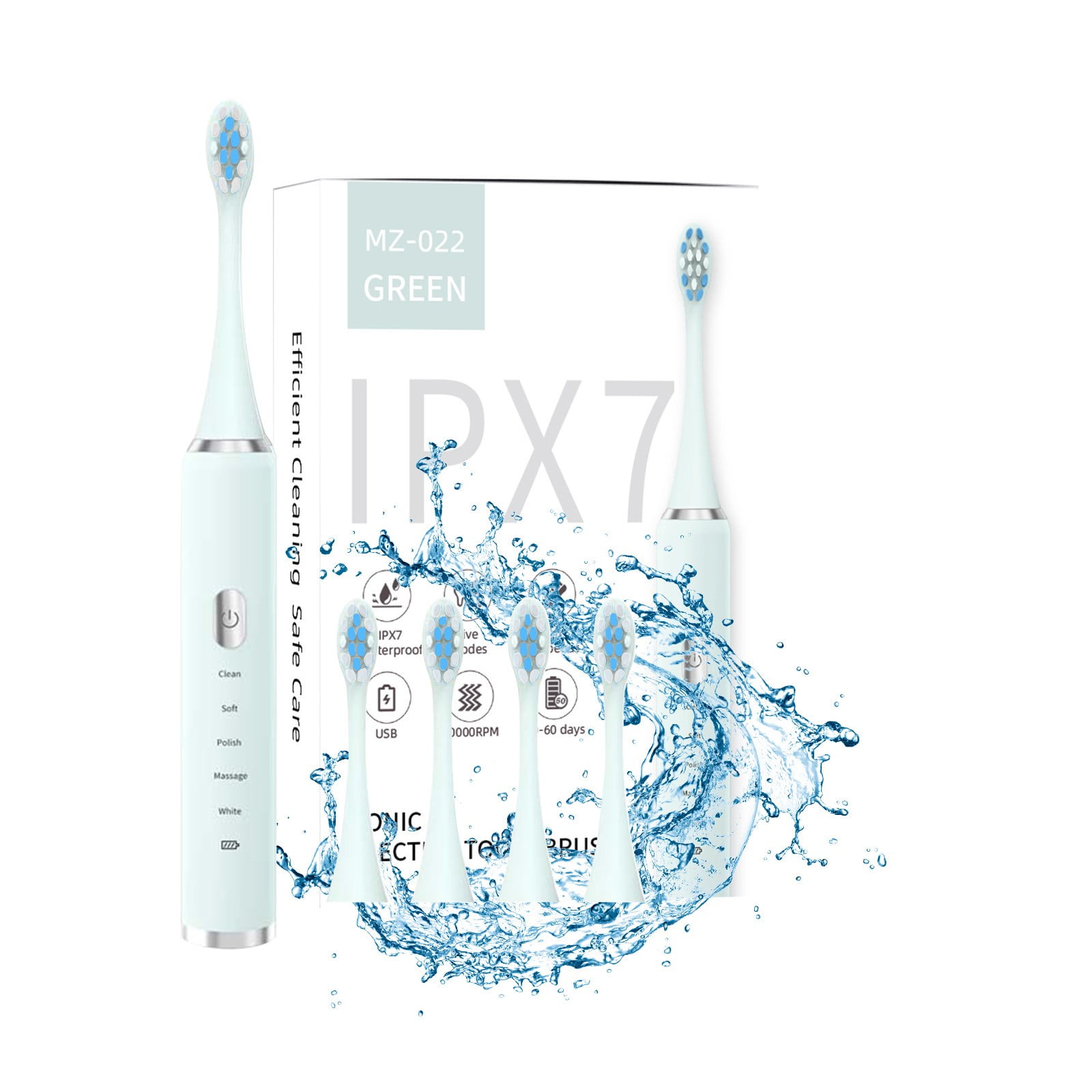 Budget Friendly Pick, Soundwave Toothbrush Rechargeable, 5 Brush Heads ...