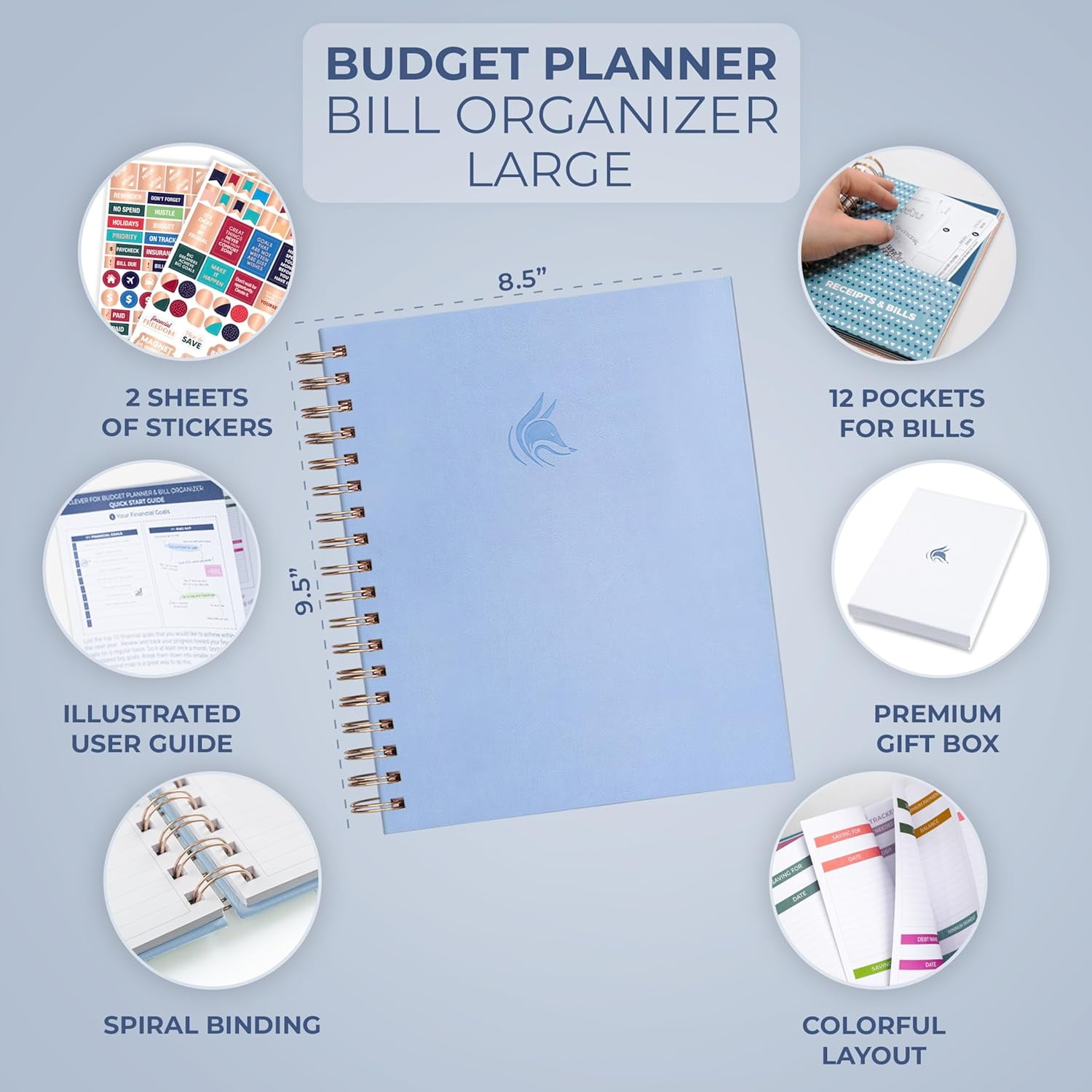 Budget Planner & Monthly Bill Organizer With Pockets. Expense Tracker ...
