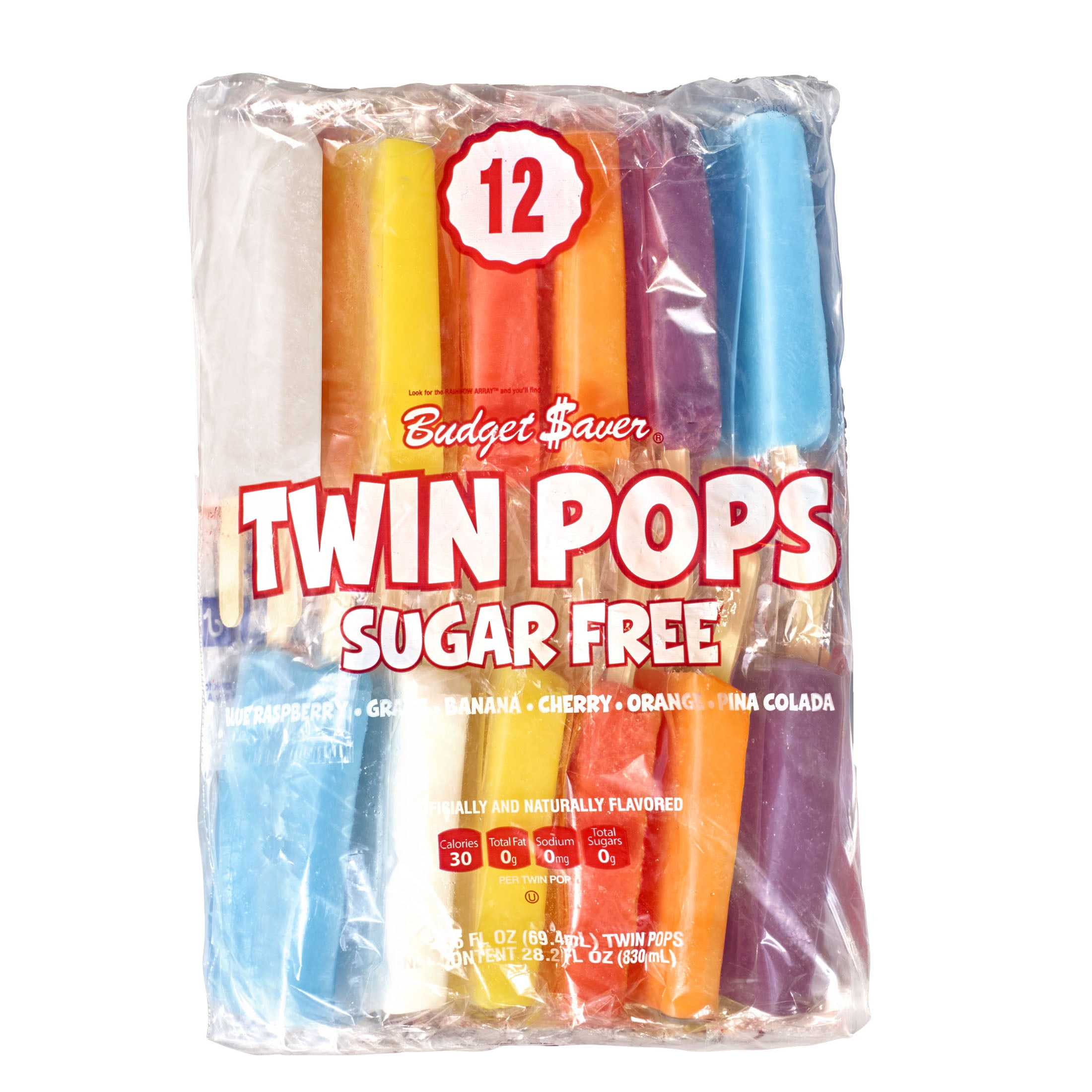 Budget Saver Twin Pops Sugar Free Assorted, 12 Count - Walmart.com