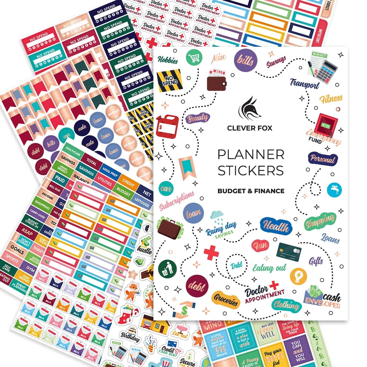 Clever Fox Budget Stickers, 1030+ Unique Budget Planner Stickers ...