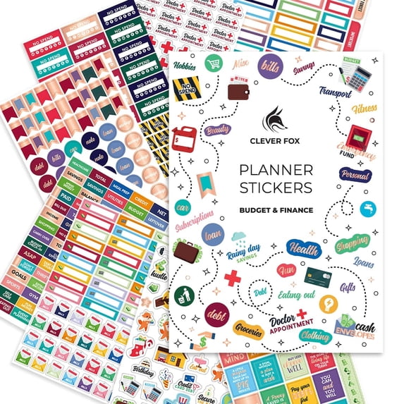Clever Fox Budget Stickers, 1030+ Unique Budget Planner Stickers ...