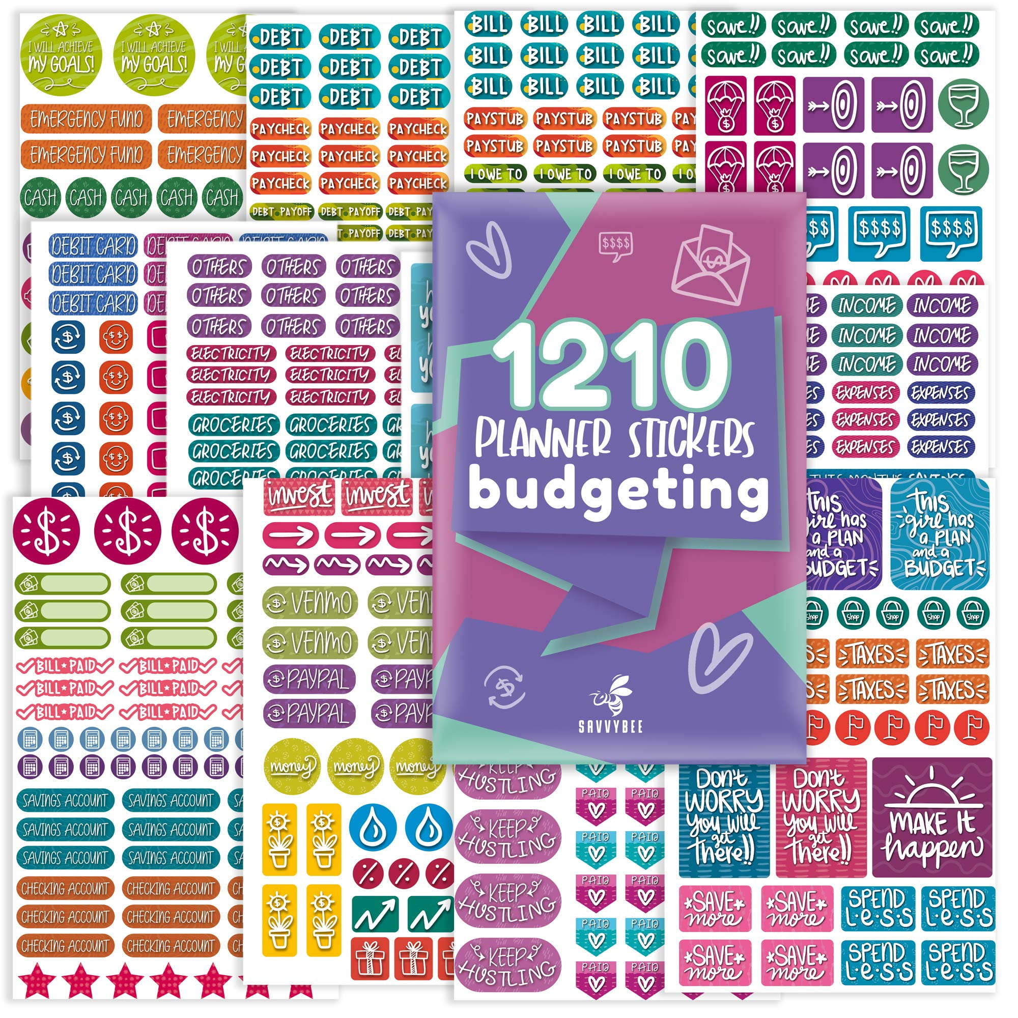 Savvy Bee Budgeting Planner Stickers - Monthly Planning Accessories ...