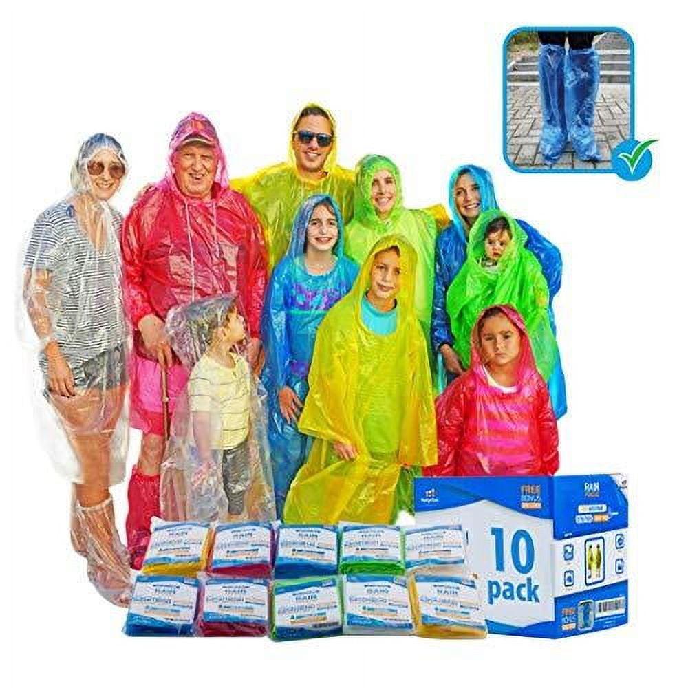 Budgetizer Waterproof Plastic Rain Coat and Shoe Covers 10 Pack Unisex ...