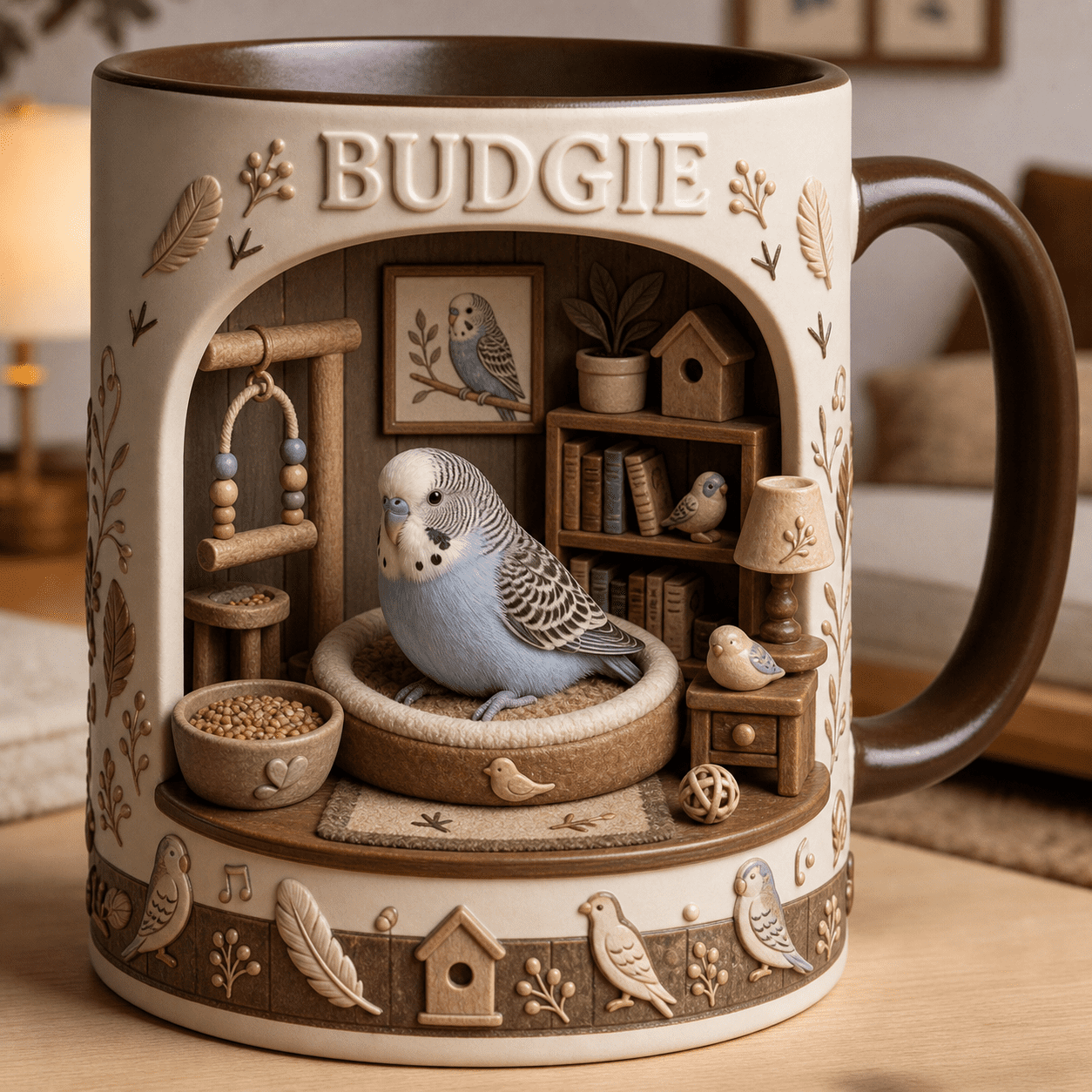 Budgie Bird Mug Cute Parakeet Coffee Cup Gift for Bird Lovers - Walmart.com