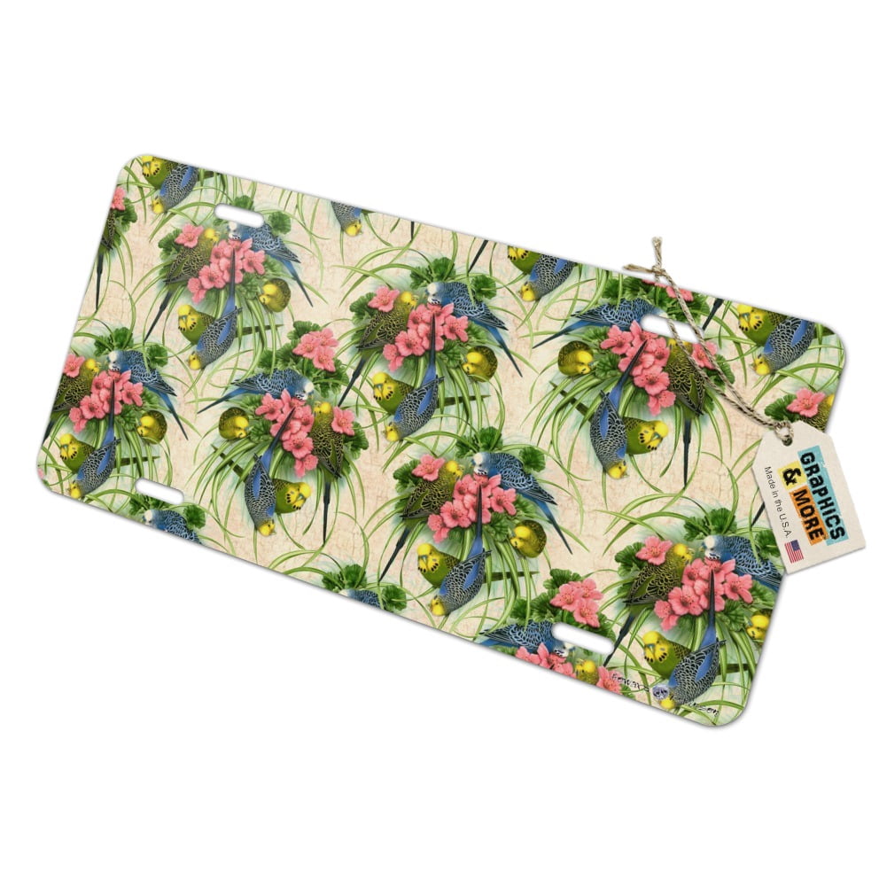 Budgie Budgerigar Parakeet Bird Pattern Novelty Metal Vanity Tag ...
