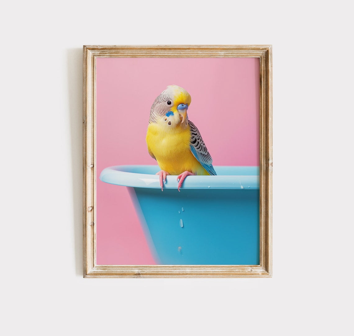Budgie, Budgie Print, Budgie Poster, Budgie Pop Art Animal Bathroom ...