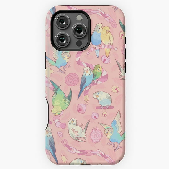 Budgie Bunch Cotton Candy Colorful Bird iPhone Case 11 12 13 14 15 16 ...