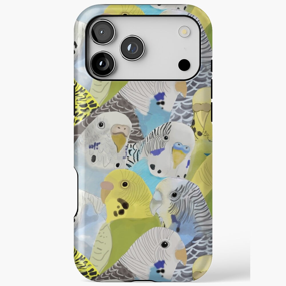 Budgie Parakeets Colorful Birds Artwork For iPhone 11-17 Pro Max Phone ...