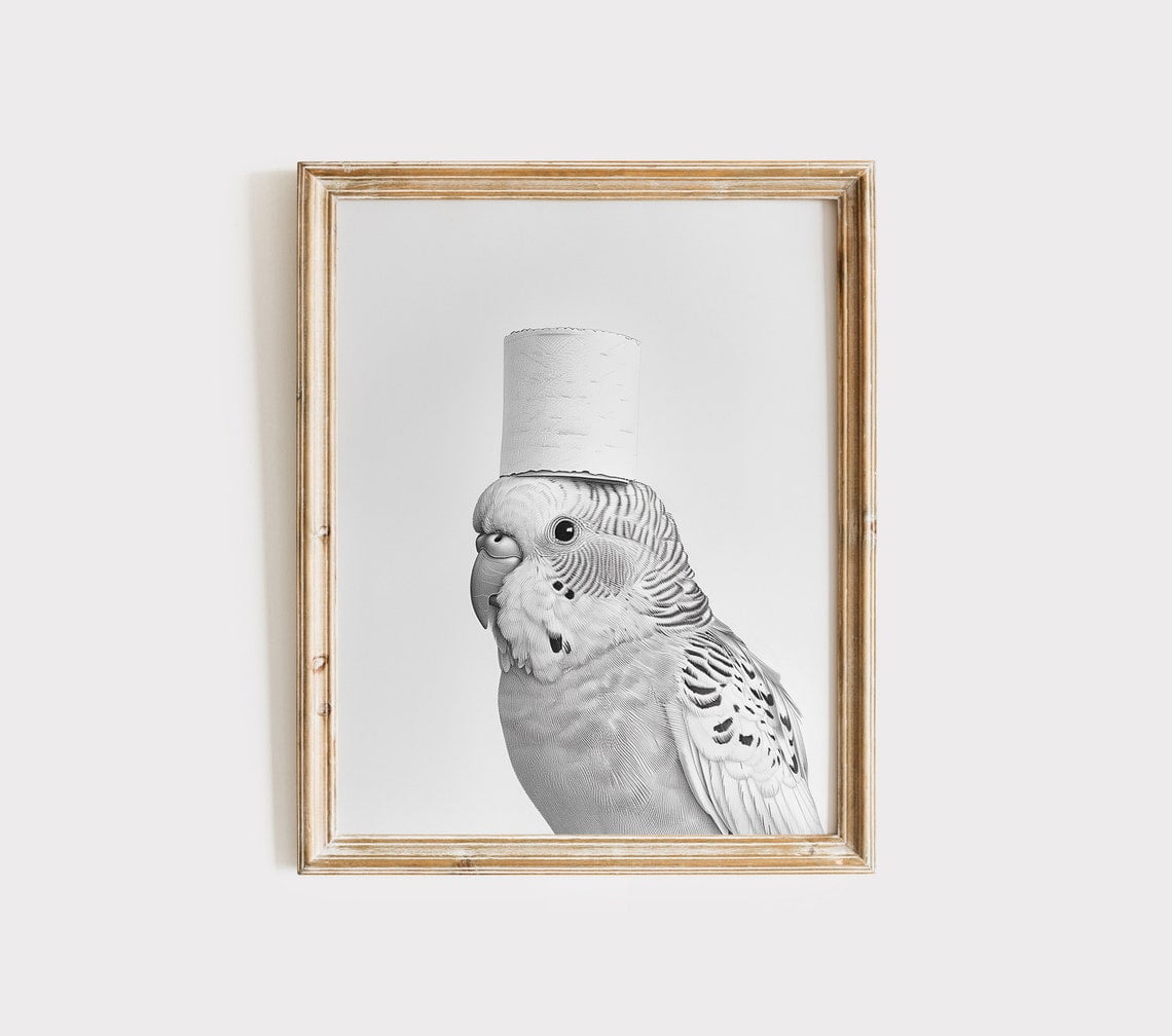 Budgie Poster Bird Wall Art Animal Bathroom Poster Budgie Gift Budgie ...