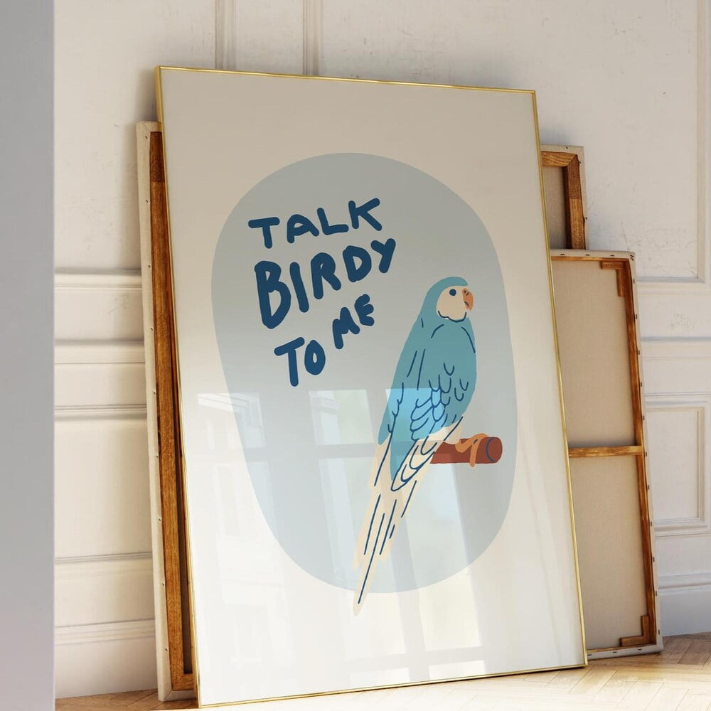 Budgie Print Funny Pet Bird Wall Art Parakeet Poster Pet Lovers Gift ...