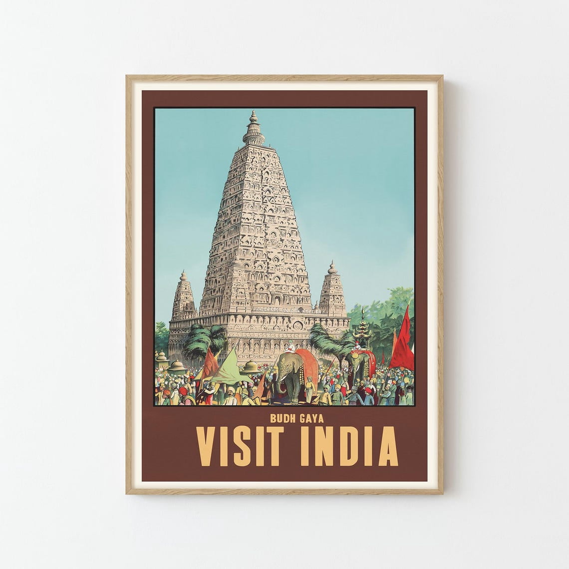 Budh Gaya India Vintage Travel Poster Art Print Home Decor Wall Art ...
