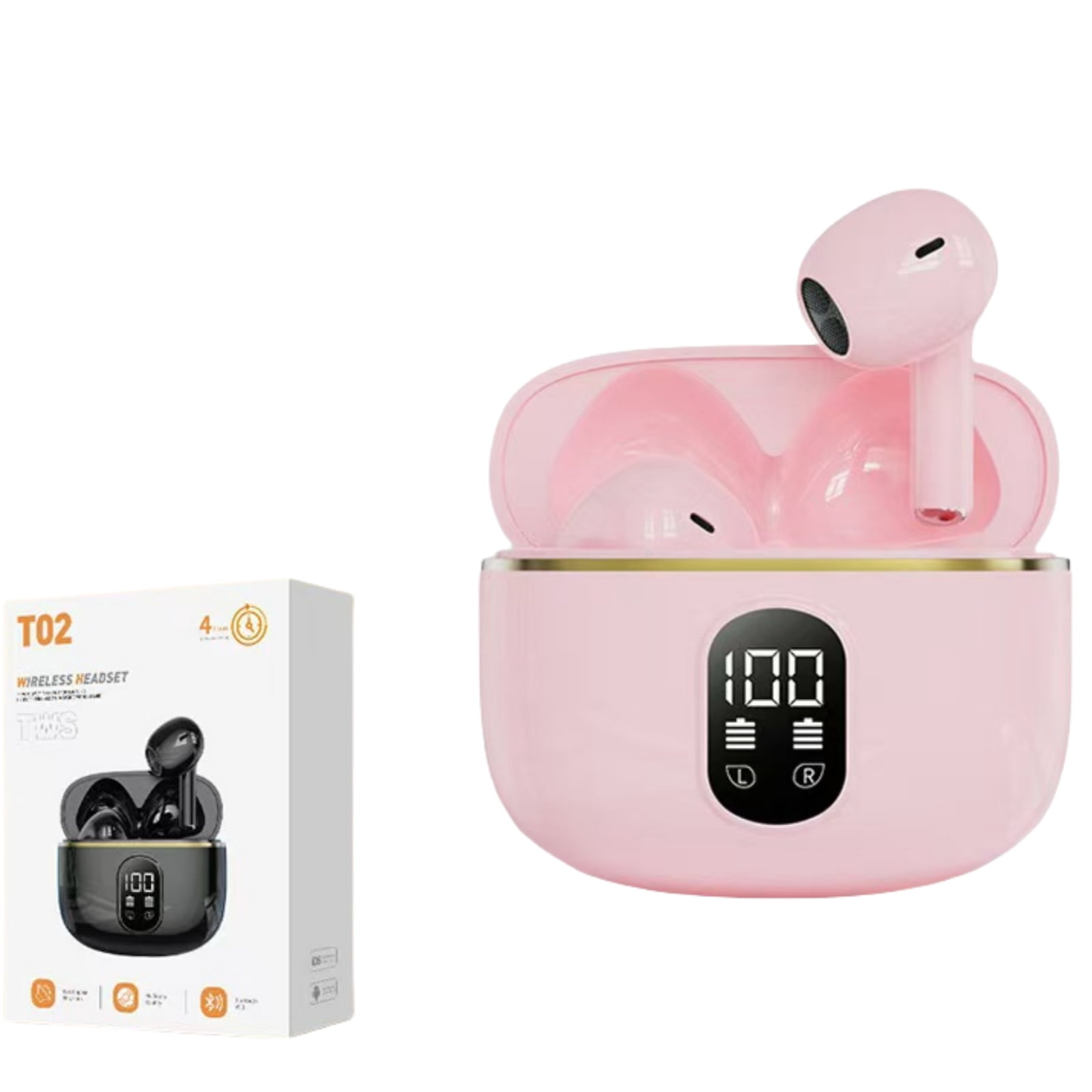Buds with Noise Cancelling Mic LED Display in Ear Earphones IP7 ...