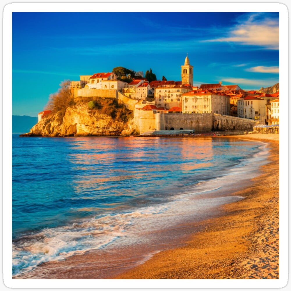 Budva,Montenegro Sticker Phone Decal Water Bottle Stickers Car Decals ...