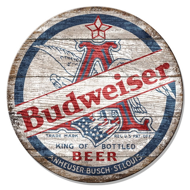 Desperate Enterprises 23 Inch Diameter MDF Wood Budweiser Sign with ...