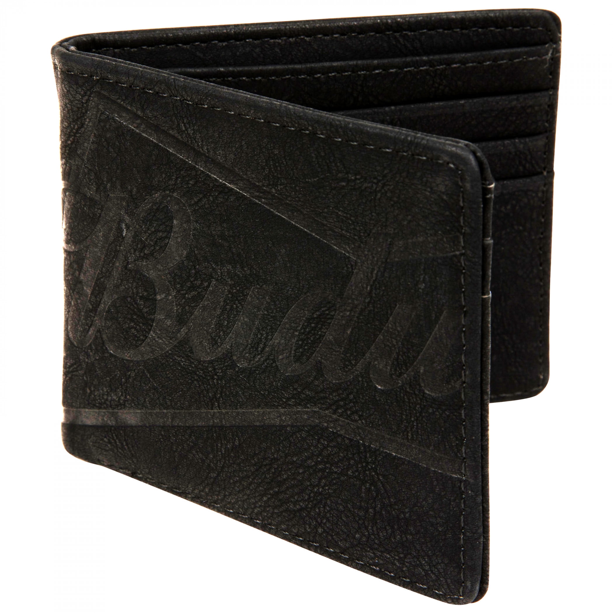 Budweiser Black Bifold Wallet Large Bowtie Logo Deboss with ID Window ...