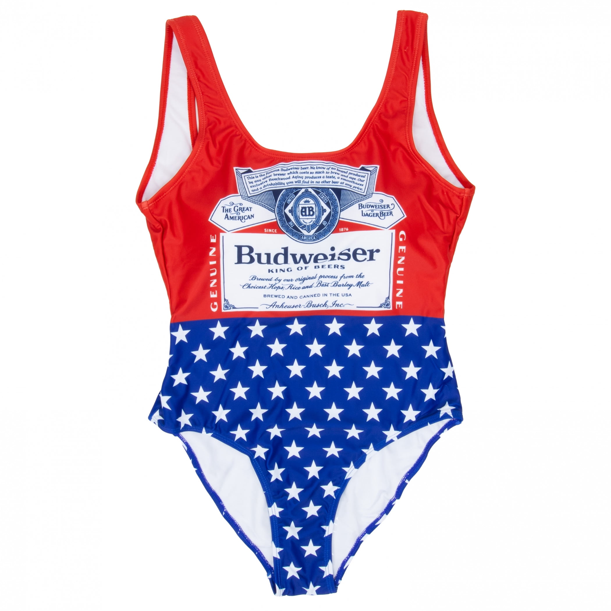 Budweiser Bottle Label and Stars Women's One Piece Swimsuit-XLarge ...