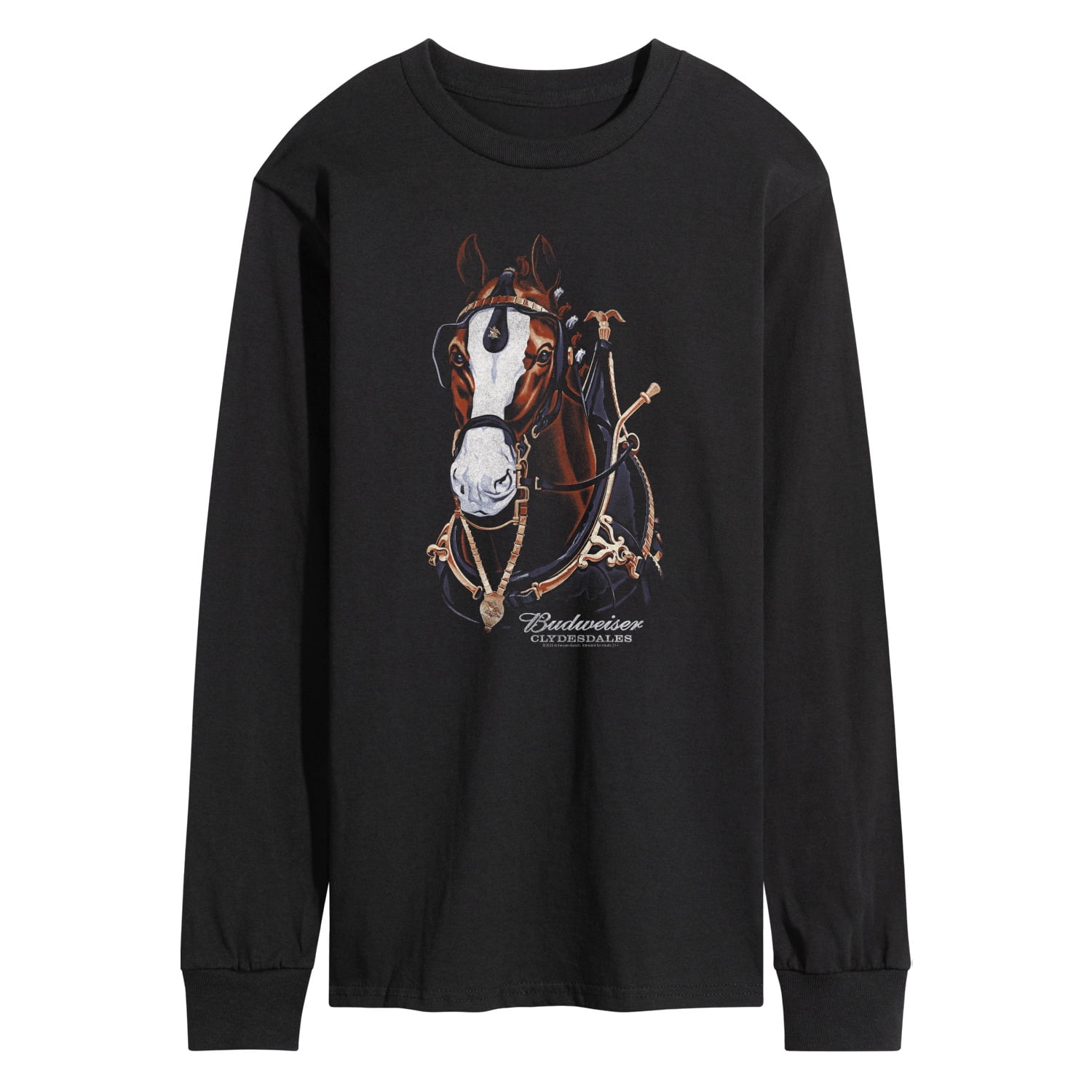 Budweiser - Bud Clydesdale Portrait - Men's Long Sleeve Graphic T-Shirt ...