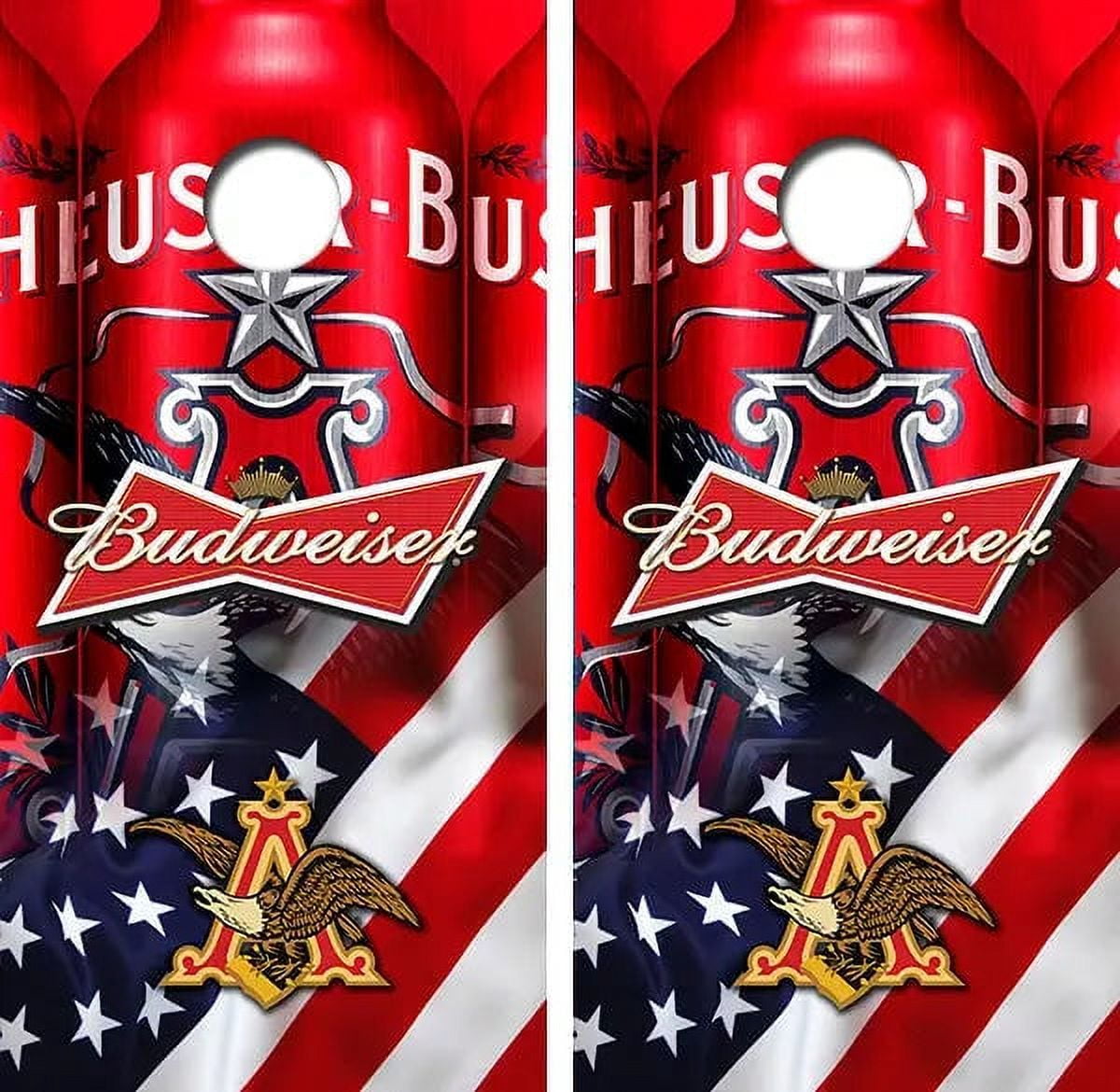 Budweiser Collage American Flag Cornhole Wood Board Skin Wrap - Walmart.com