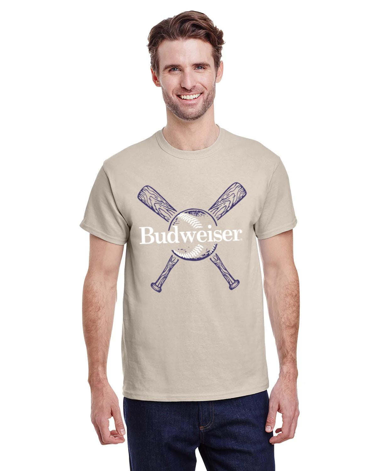 Budweiser Cross Bats Baseball Classic Logo T-SHIRT, for men & women, up ...