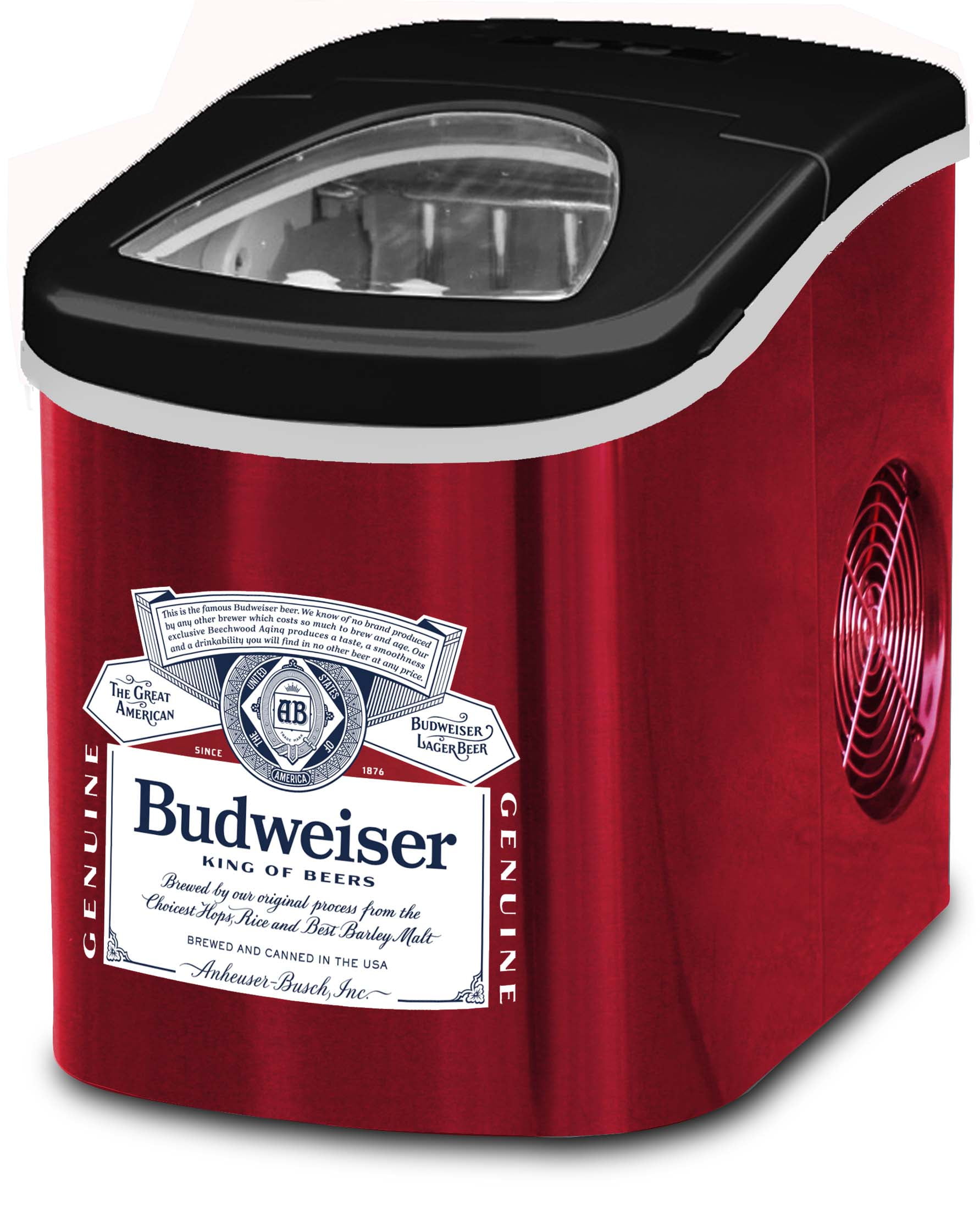 Budweiser ICE120 Stainless Steel Ice Maker, Red, 26Lbs, Counter top Ice ...